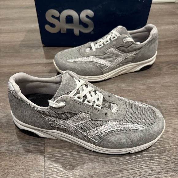 SAS | Shoes | Sas Tour Mesh Plata Mix Grey Lace Up Comfort Sneakers ...